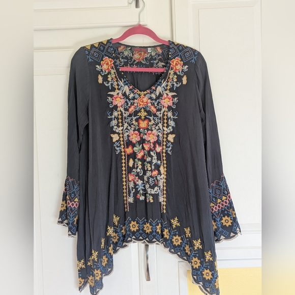 Johnny Was | Tops | Johnny Was Floral Bohemian Peasant Tunic Top Szs ...